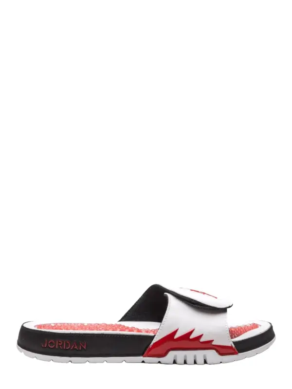 JORDAN Hydro 5 Retro Fire Red Slides - White
