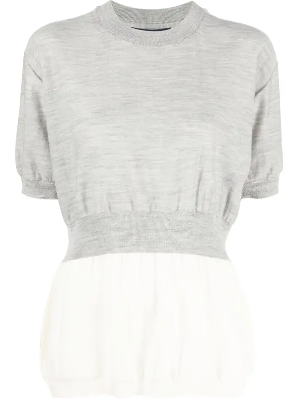 Sofie D'hoore Two-tone Wool T-shirt - Grey