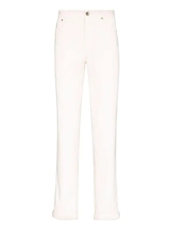 Brunello Cucinelli Straight-leg Corduroy Trousers - White