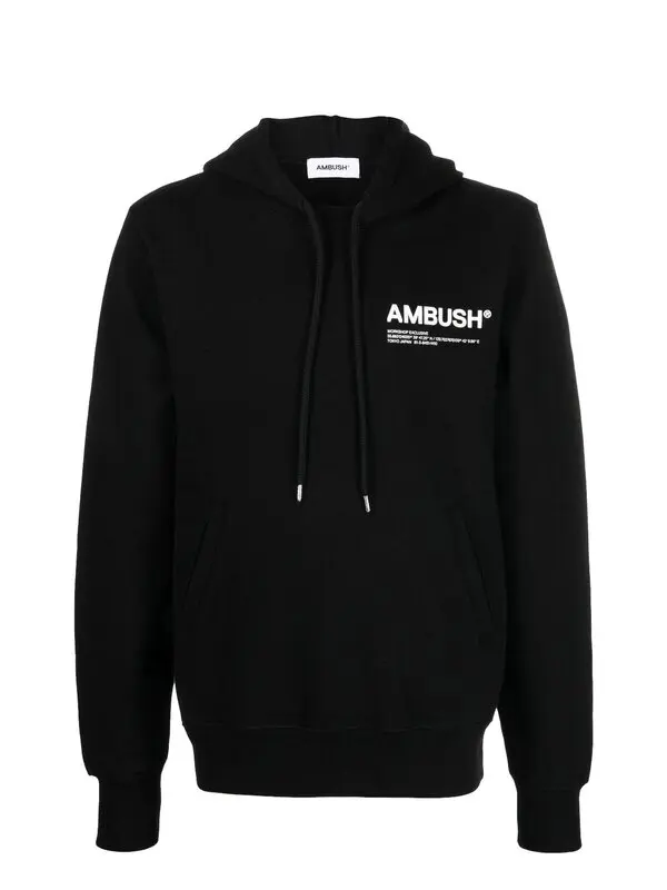AMBUSH Logo-print Hoodie - Black