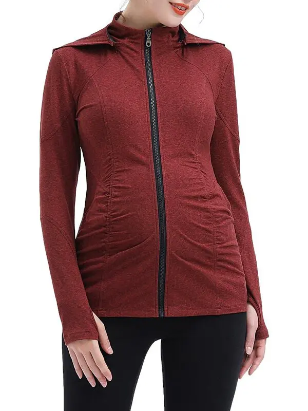 KIMI + KAI Jojo Performance Maternity Jacket - Maple Red