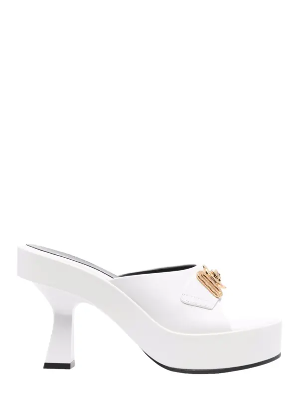 Versace 100mm Medusa Biggie Sandals - White