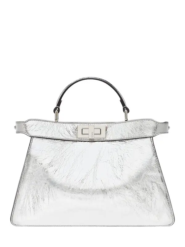 Fendi Small Peekaboo Top Handle Bag - Palladium