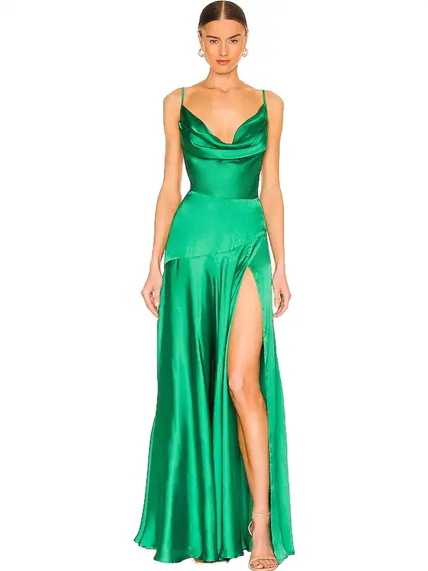 green emerald velvet dress Twist knot dress main image 0