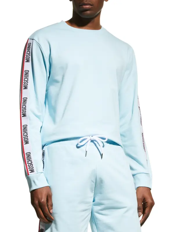 Moschino Logo Tape Sweatshirt - Light Blue