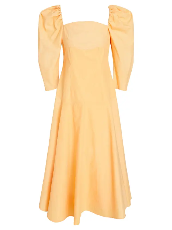 REJINA PYO Celeste Gathered Midi Dress - Saffron
