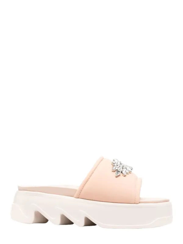 LE SILLA Poolside Crystal-embellished Sandals - Neutrals
