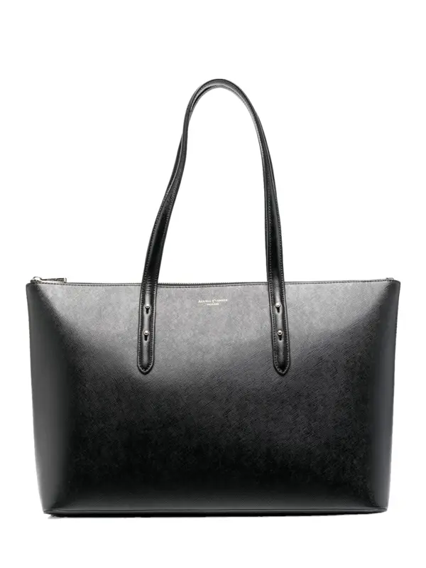 ASPINAL OF LONDON Regent Scored-effect Tote Bag - Black
