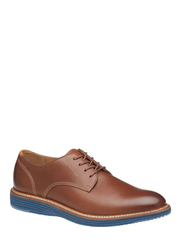 Johnston & Murphy Upton Plain Toe Derby - Tan Full Grain T
