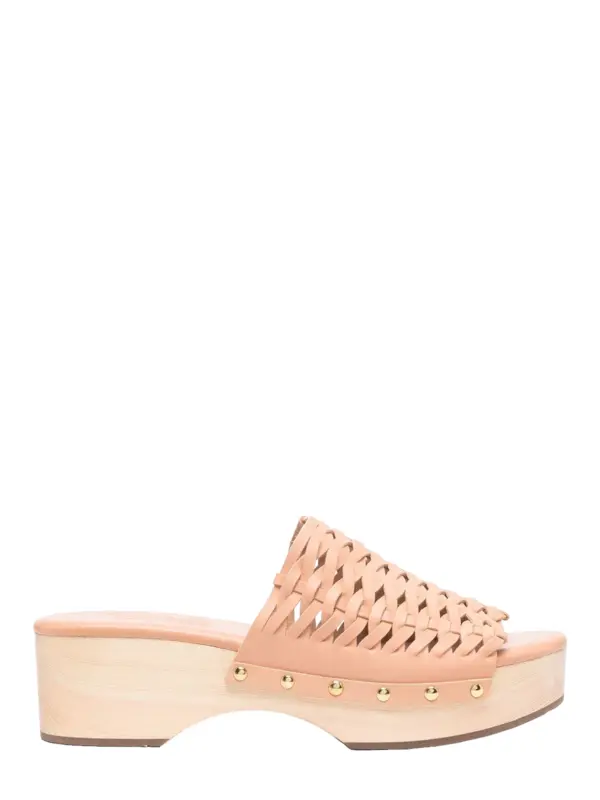 ANCIENT GREEK SANDALS Woven Leather Clogs - Neutrals