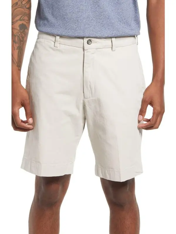 Berle Charleston Khakis Poplin Flat Front Shorts - Stone