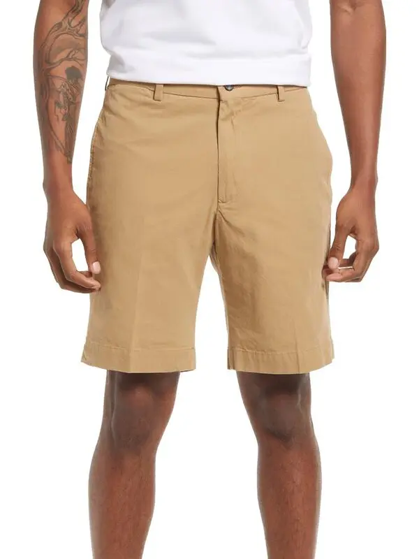 Berle Charleston Khakis Poplin Flat Front Shorts - Tan