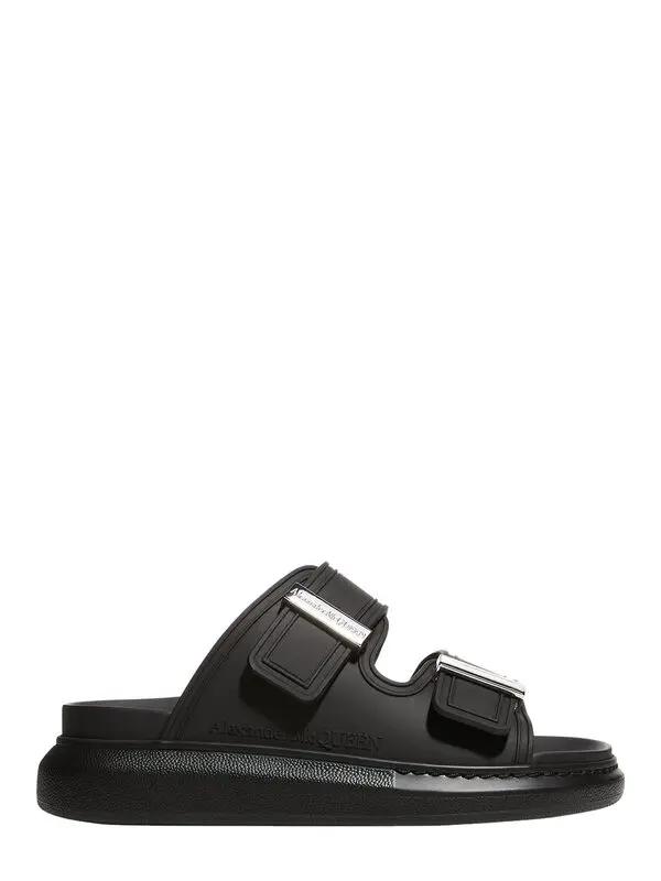 Alexander McQueen Hybrid Slide Sandals - Black/silver