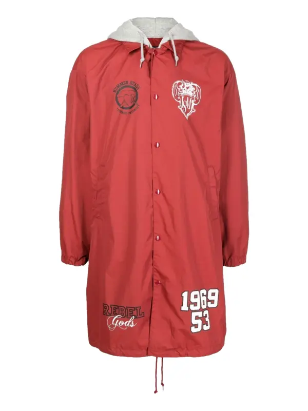 UNDERCOVERISM Logo-print Hooded Coat - Red