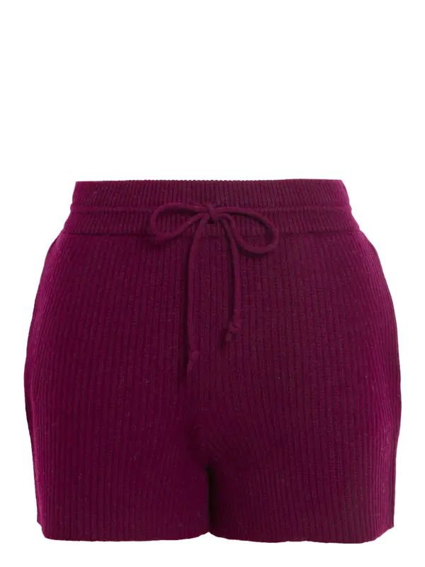 Helmut Lang Merino Wool Knit Shorts - Grape