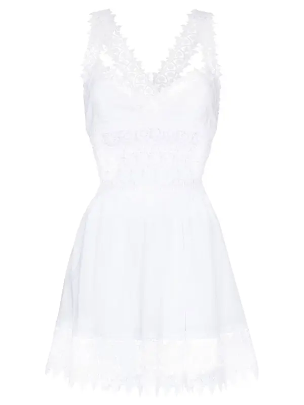 Charo Ruiz Ibiza Marilyn Floral Lace Dress - White