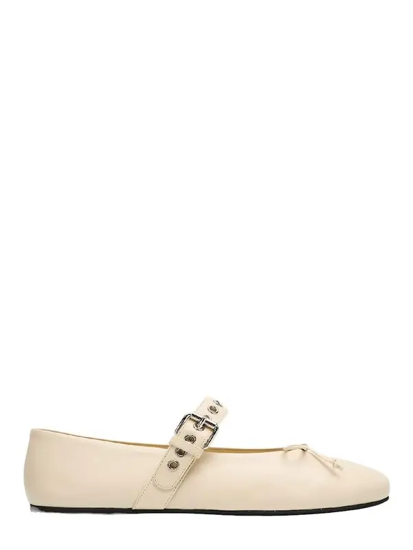 Miu Miu Leather Mary Jane Ballerina Flats - Nero