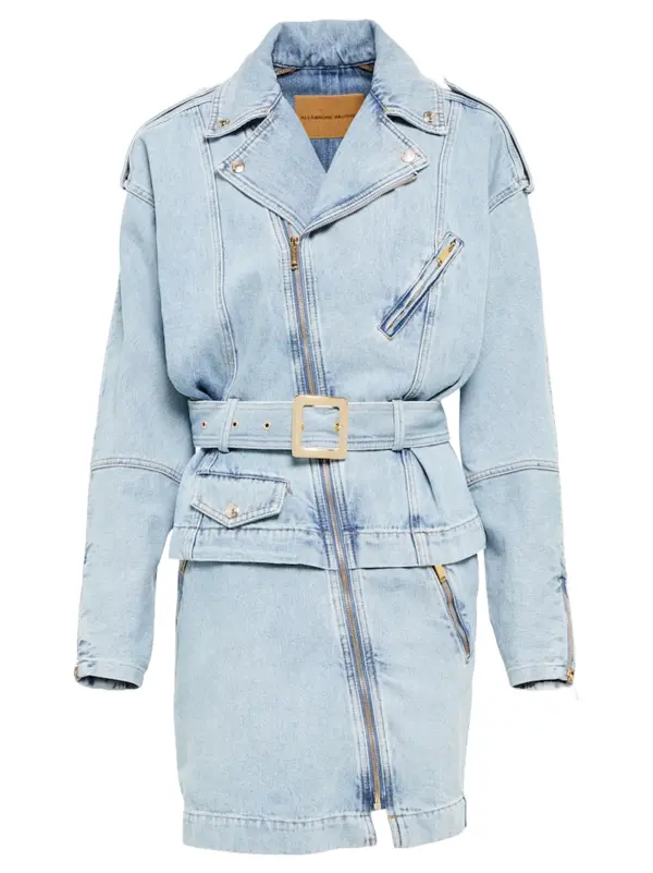 Alexandre Vauthier Asymmetric Zipped Denim Minidress - Blue