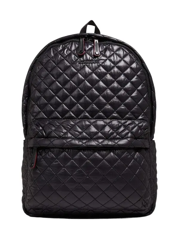 Mz Wallace Metro Deluxe Quilted Nylon Backpack - Black Oxford