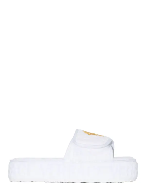 Versace Medusa Platform Slippers - White