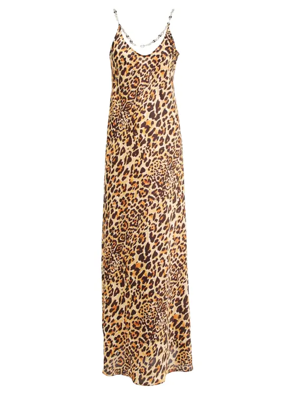 Rabanne Embellished Leopard-print Maxi Dress - Multicoloured