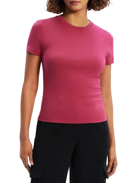 Theory Tiny Apex Organic Pima Cotton T-shirt - Deep Rose
