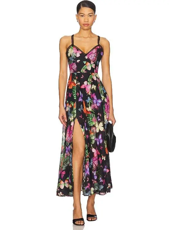Charo Ruiz Ibiza Iraso Long Dress - Black Borbo