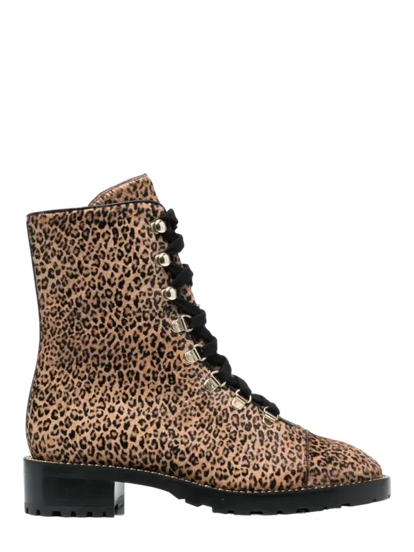 STUART WEITZMAN Jaguar-print Ankle Boots - Brown