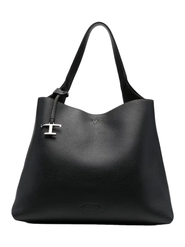 TOD'S T-plaque Tote Bag - Black