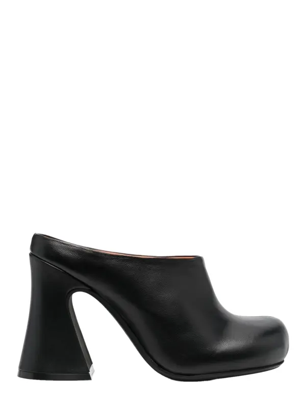 Marni Block-heel Leather Mules - Black