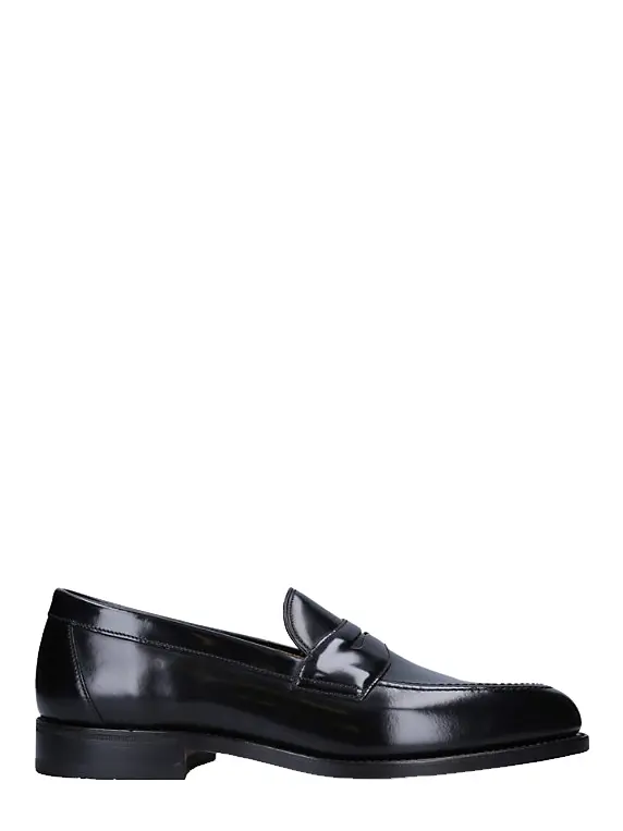 LOAKE Imperial Strap Leather Loafers - Black