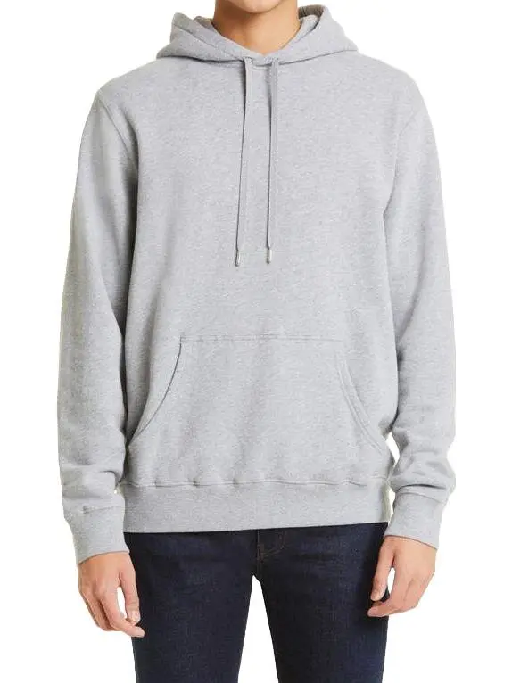 Sunspel Cotton French Terry Hoodie - Grey Melange