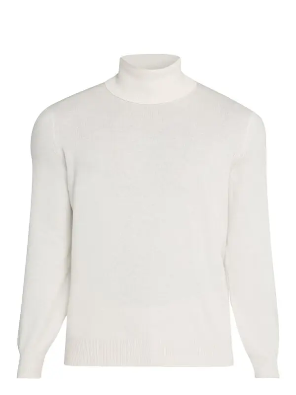 Brunello Cucinelli Cashmere Turtleneck Sweater - White