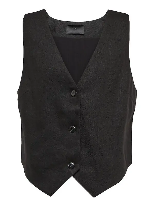 Sir The Label Linen-blend Vest - Black