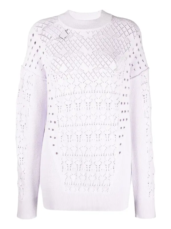 Attico Open-knit Jumper - Purple