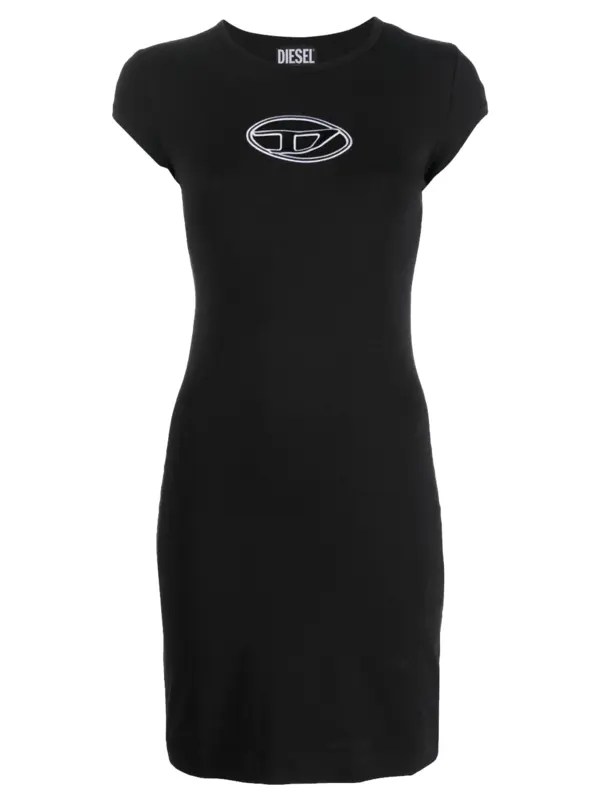 Diesel D-angiel Cut-out T-shirt Minidress - Black