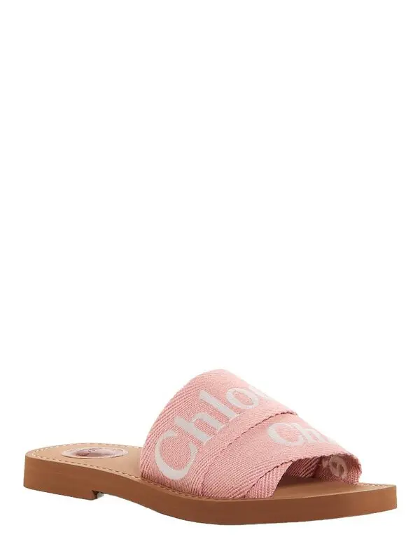 Chloé Woody Logo Slide Sandals - Light Rose