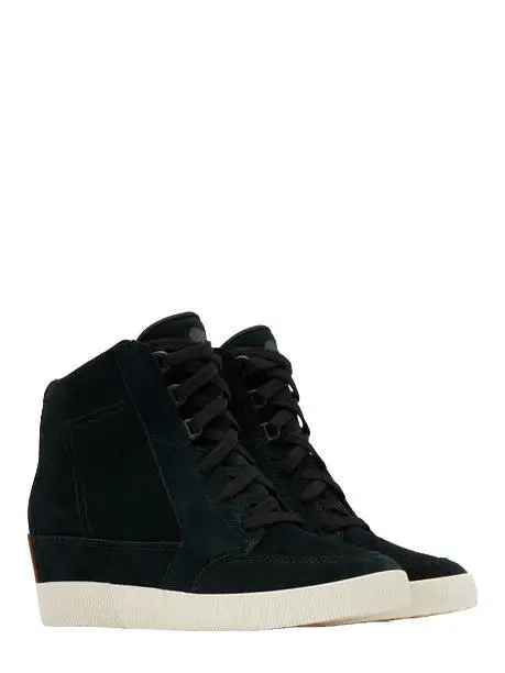 Sorel Out N About Wedge Ii Sneaker - Black/sea Salt