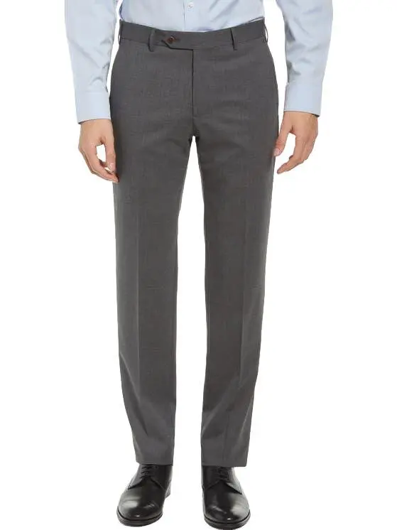 Zanella Parker Stretch Wool Trousers - Mid Grey