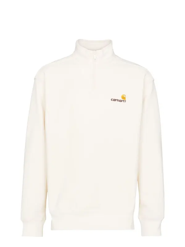 Carhartt Work In Progress Logo-embroidered Half-zip Sweatshirt - White
