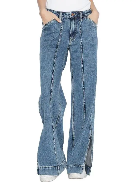 WASH LAB DENIM Relaxed Straight Leg Jeans - Jack Blue