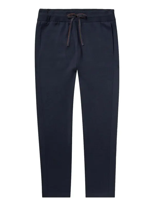 Loro Piana Balfour Cashmere, Virgin Wool And Silk-blend Sweatpants - Blue