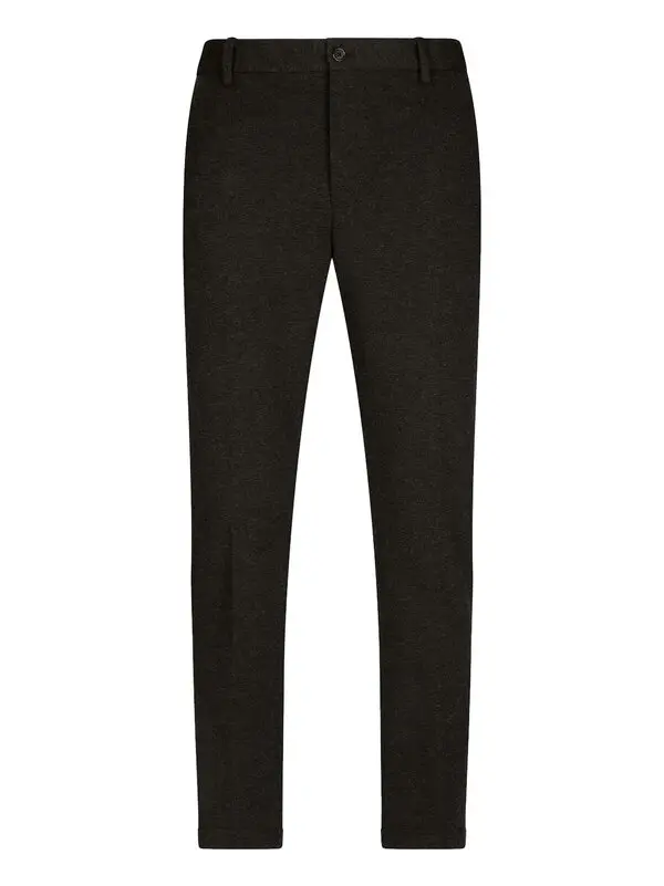 Dolce & Gabbana Slim-cut Jersey Trousers - Black