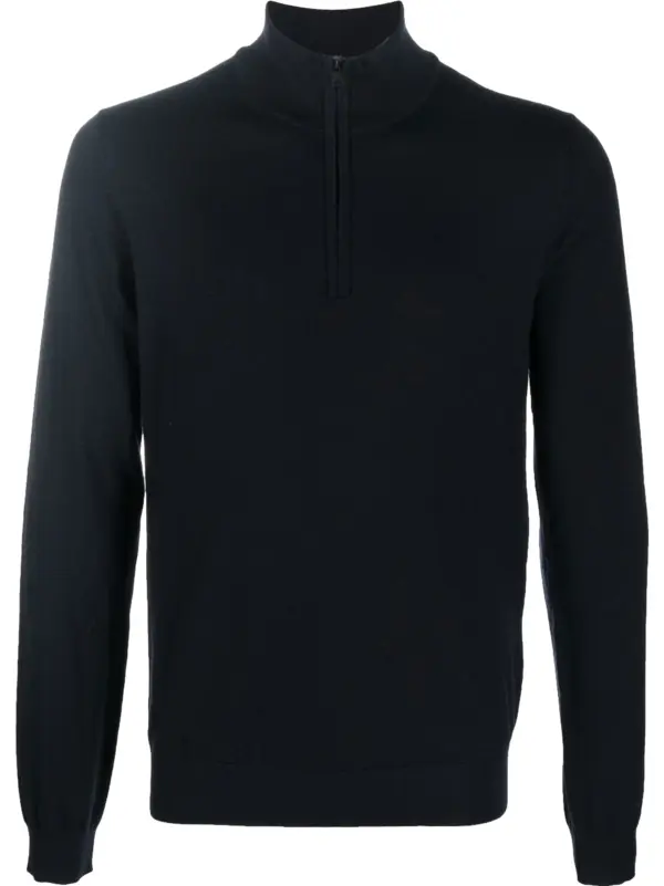 Hugo Boss Roll-neck Virgin Wool Jumper - Blue