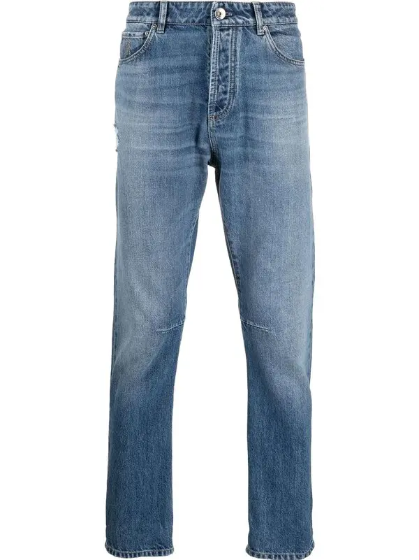 Brunello Cucinelli Mid-rise Straight-leg Jeans - Blue