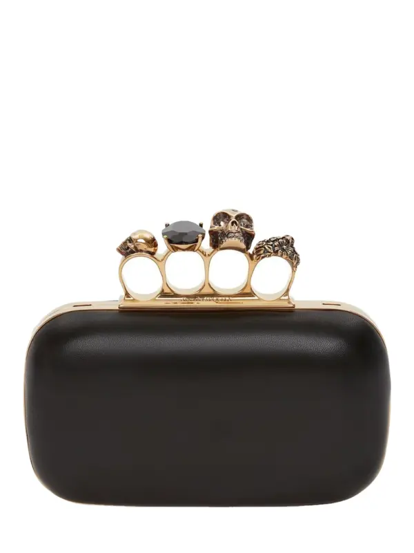 Alexander McQueen Leather Four-ring Clutch - Black