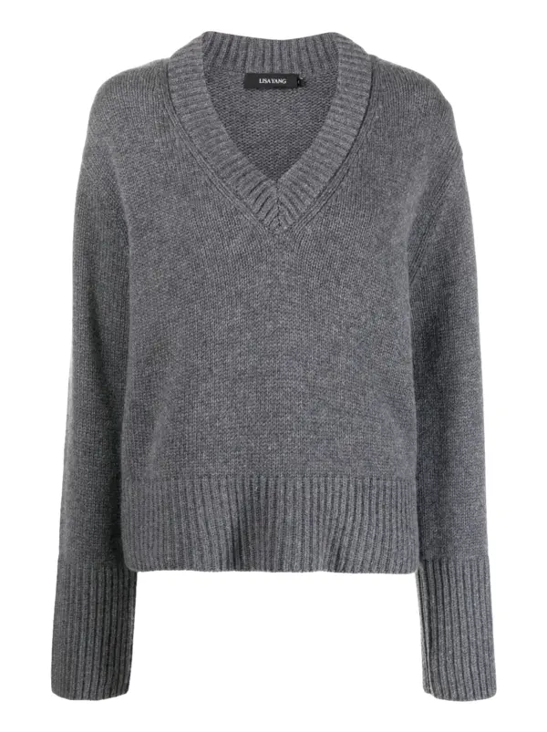 LISA YANG V-neck Cashmere Jumper - Grey