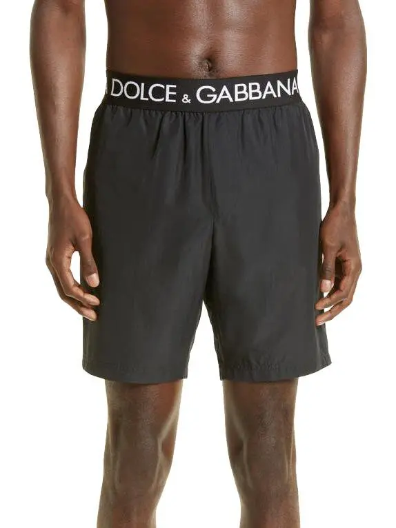 Dolce & Gabbana Logo Swim Trunks - Nero