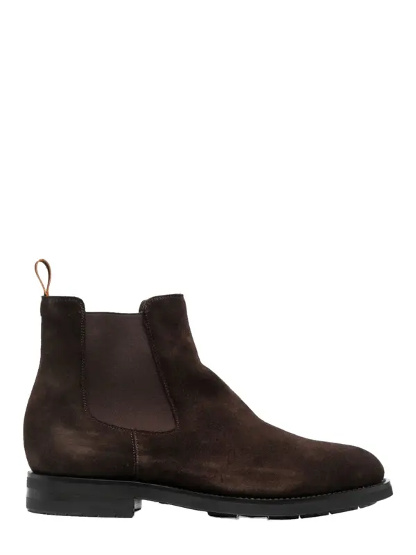 Santoni Suede Chelsea Boots - Brown