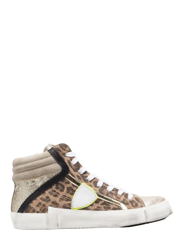 Philippe Model Leopard-print Hi-top Sneakers - Neutrals